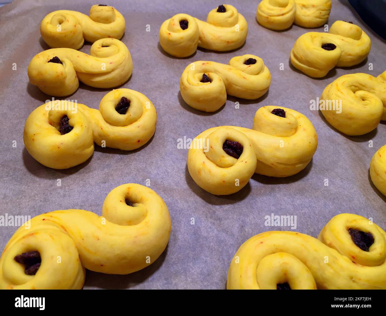 Homemade saffron buns a Swedish tradition before the Saint Lucia ...