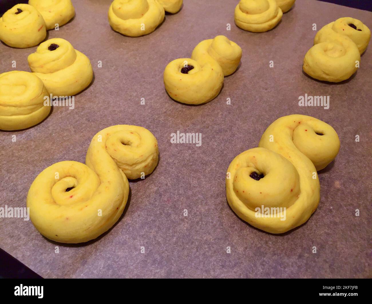 Homemade saffron buns a Swedish tradition before the Saint Lucia ...