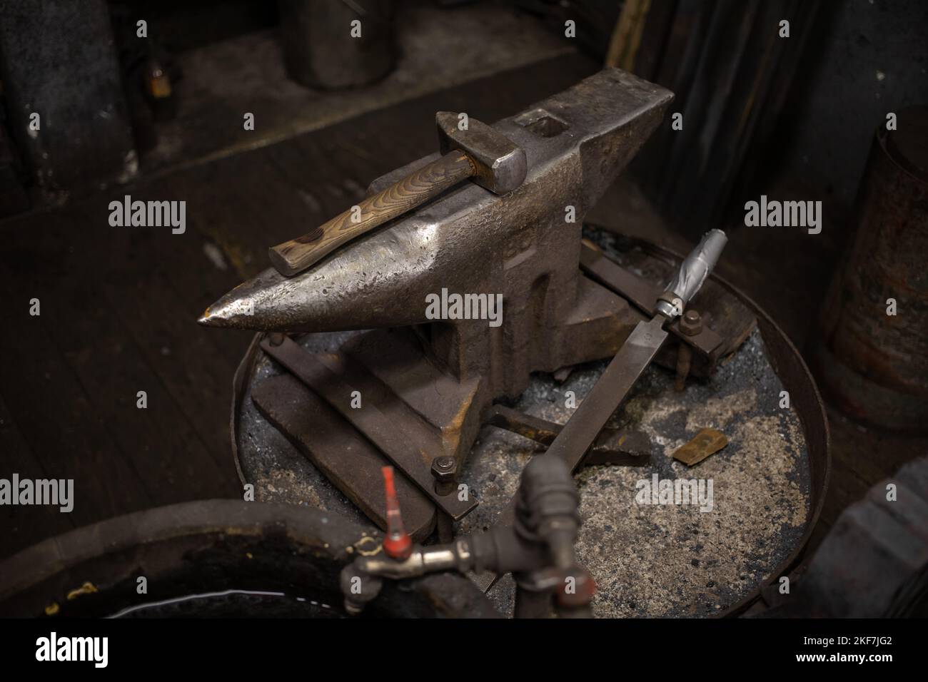 blacksmith tools and metal blanks in privet forge Stock Photo - Alamy