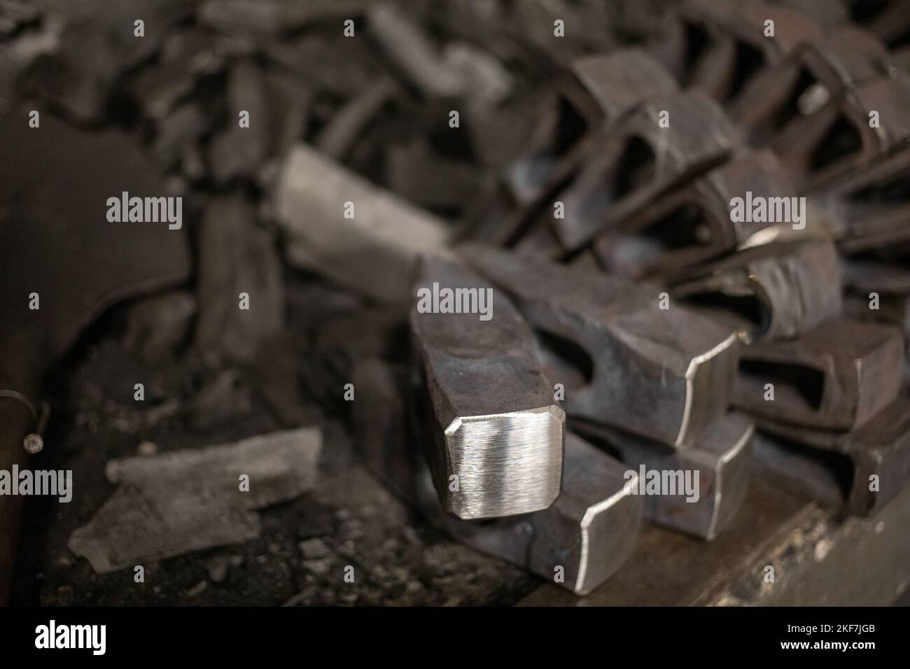 blacksmith tools and metal blanks in privet forge Stock Photo - Alamy