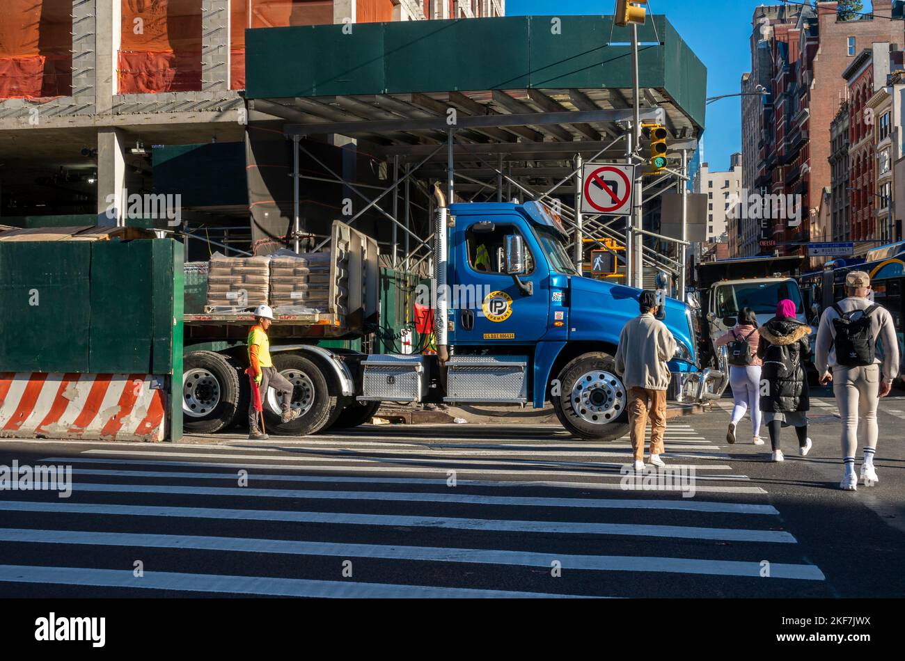Delivery of materials at the construction of senior affordable housing ...