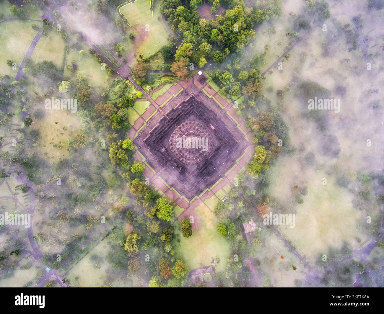 An aerial view of Borobudur Temple, Indonesia Stock Photo - Alamy