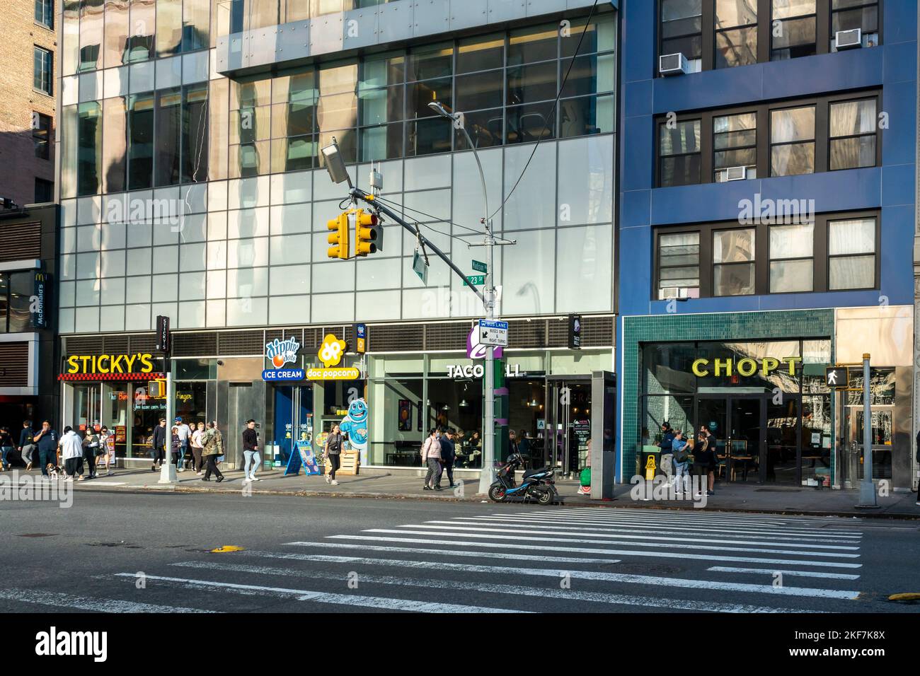 Mini Restaurant Row along East 23rd Street opposite Madison Square Park ...