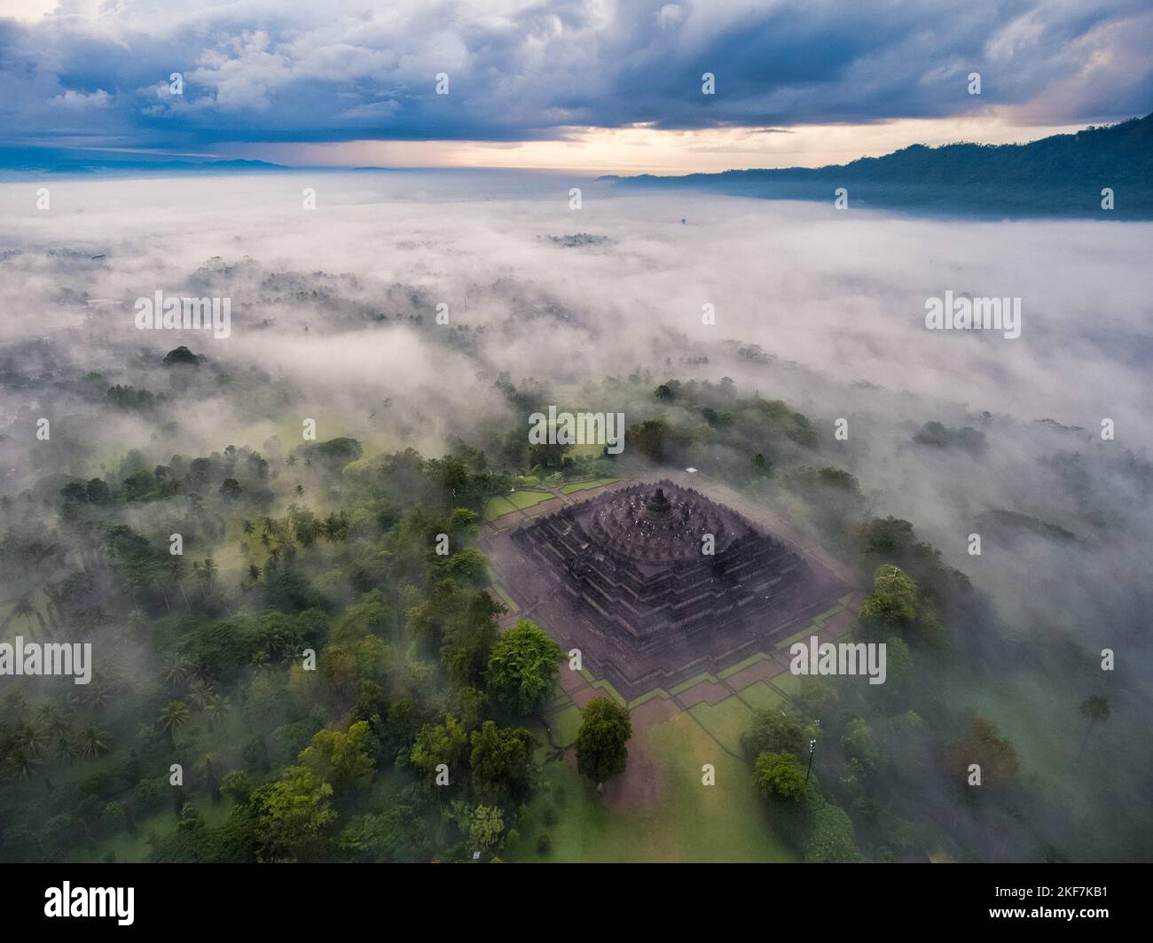An aerial view of Borobudur Temple, Indonesia Stock Photo - Alamy