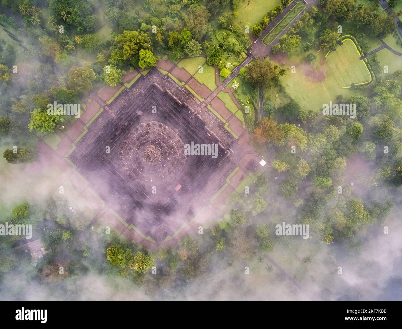 An aerial view of Borobudur Temple, Indonesia Stock Photo - Alamy