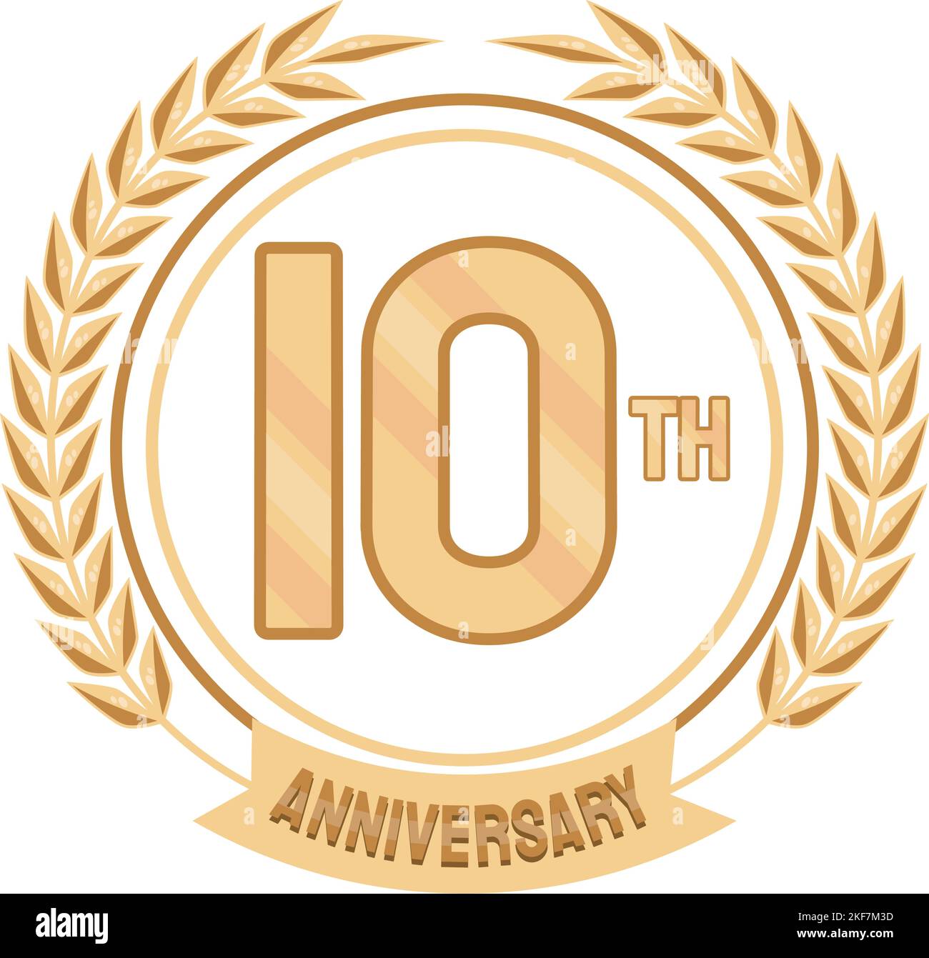 tenth anniversary golden badge Stock Vector Image & Art - Alamy