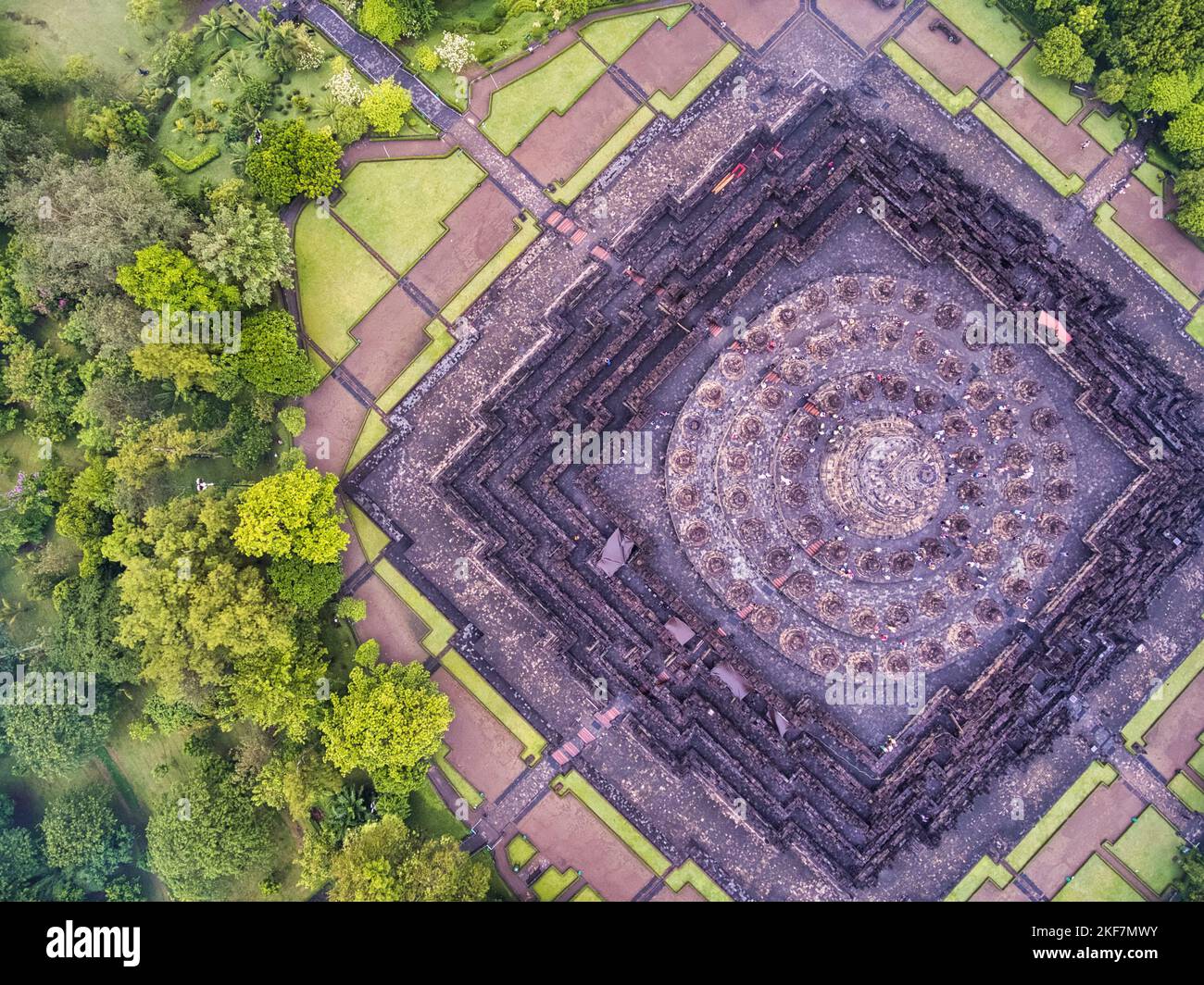 An aerial view of Borobudur Temple, Indonesia Stock Photo - Alamy