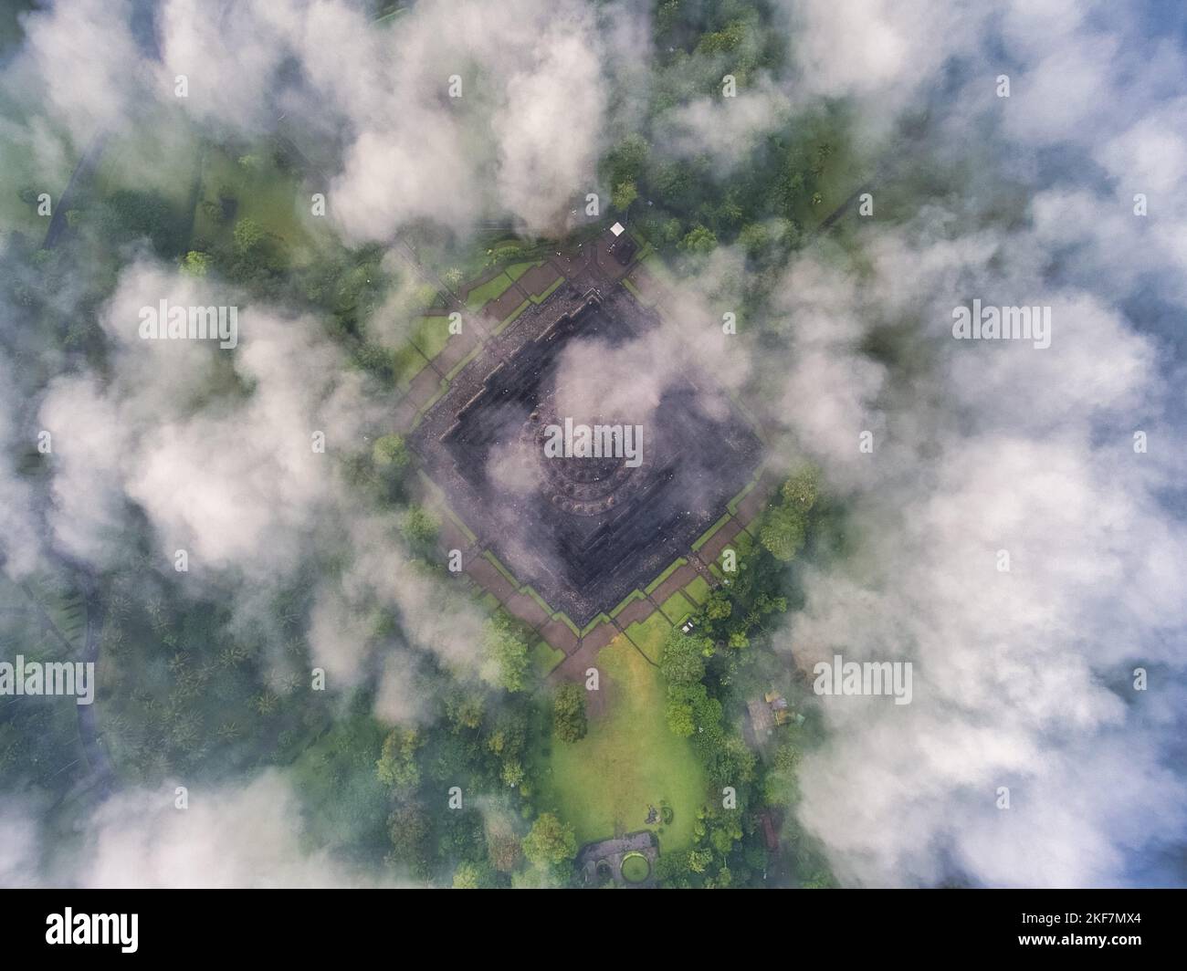 An aerial view of Borobudur Temple, Indonesia Stock Photo - Alamy