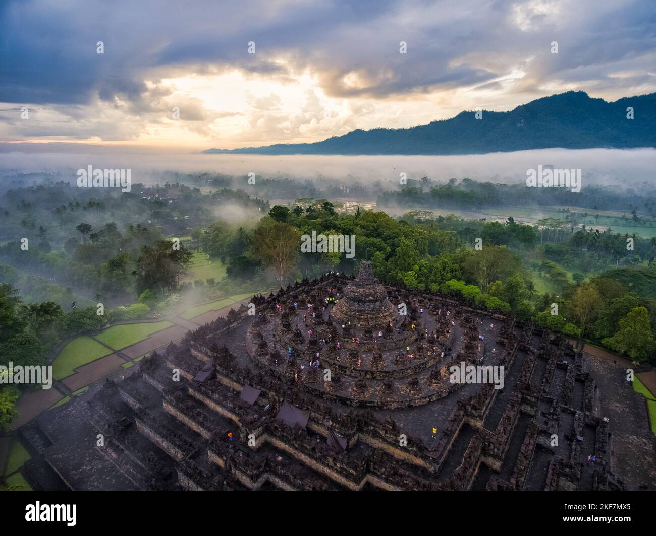An aerial view of Borobudur Temple, Indonesia Stock Photo - Alamy