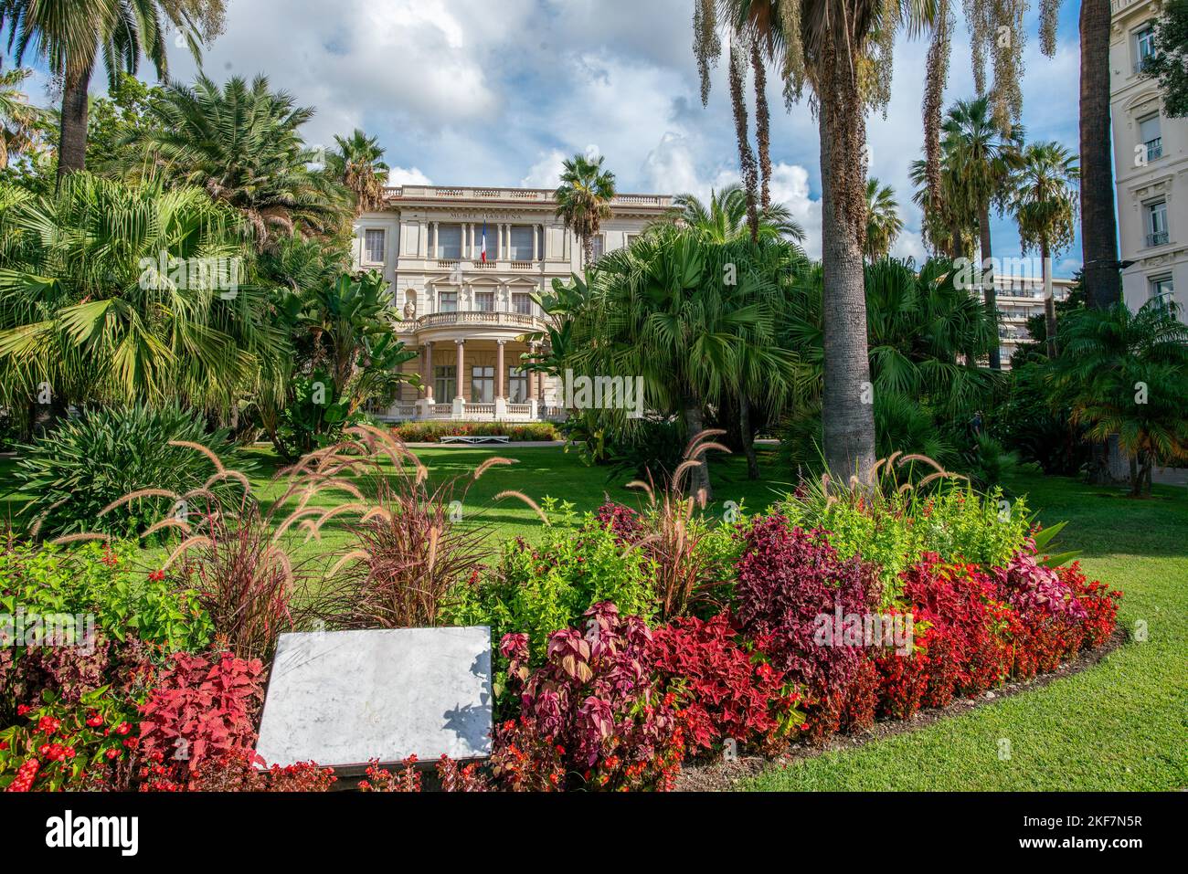 Gardens of the Massena Museum on Promenade des Anglais in Nice town ...