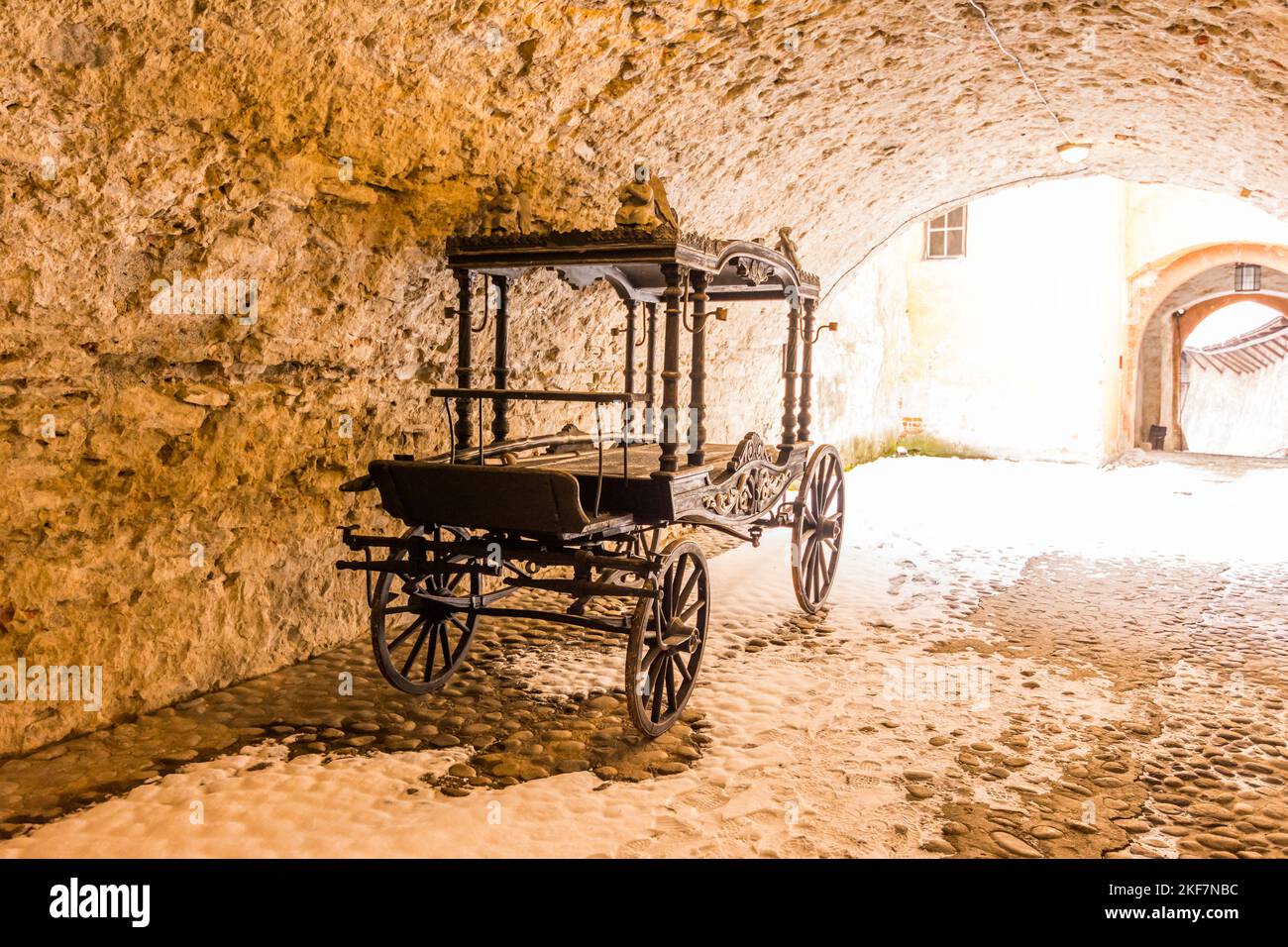 Historic and old carriage, transportation in old castle Stock Photo - Alamy