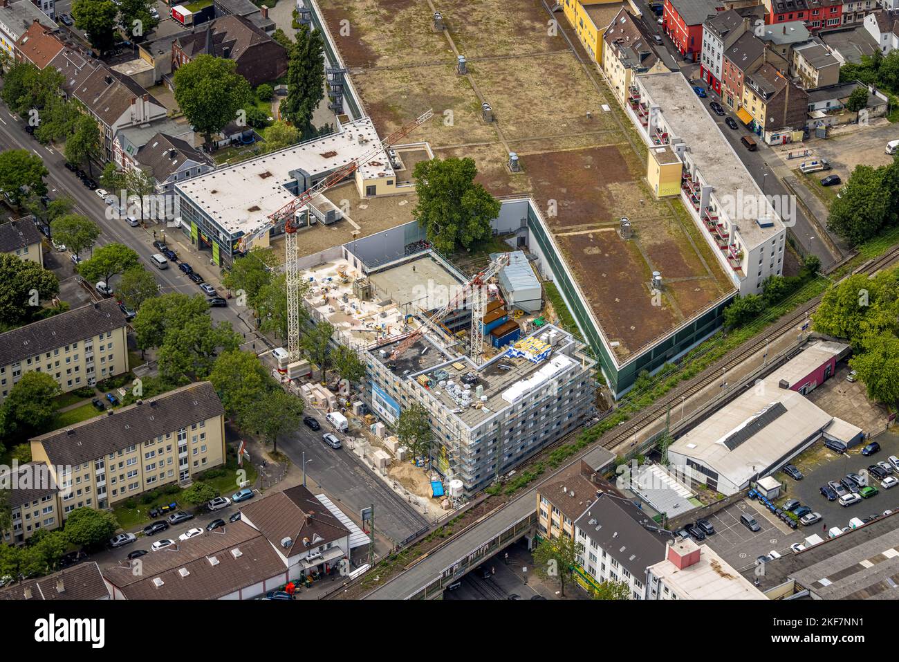 Construction site and new building at alleestrasse at bochum west ...