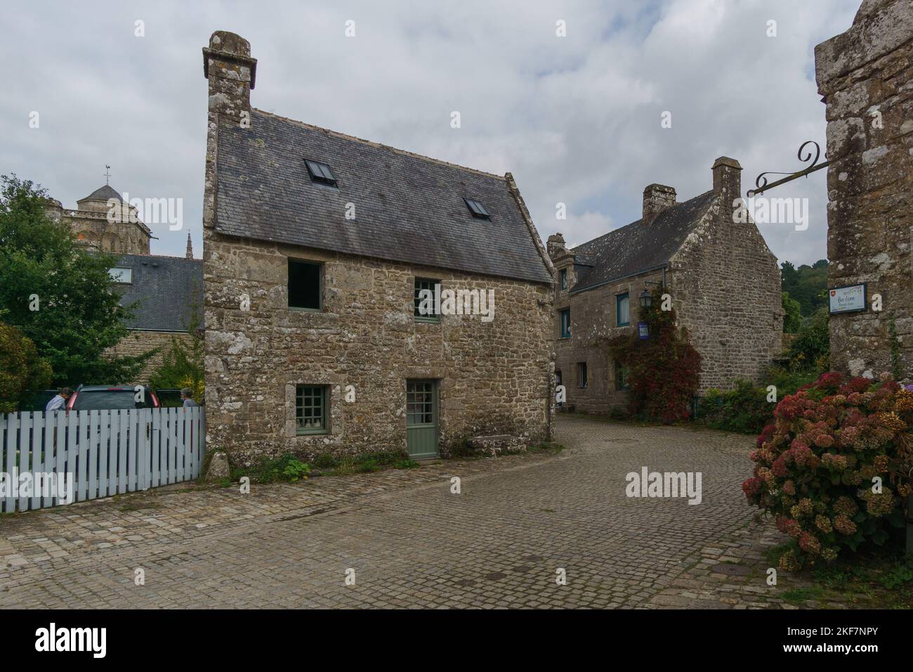 Medieval street with cobbles and a house in the small beautiful village ...