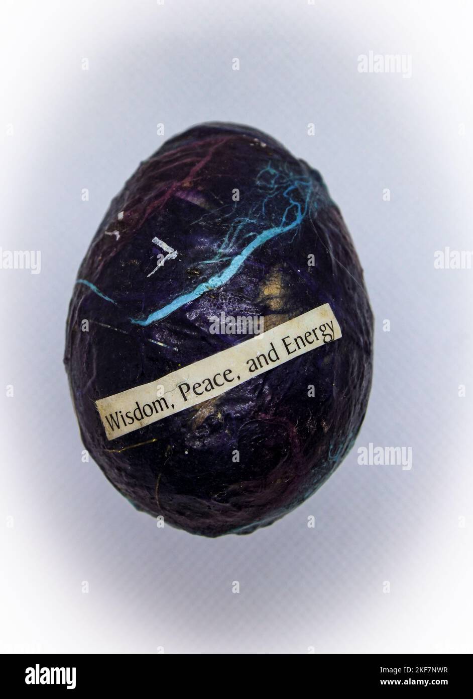 WISDOM, PEACE, AND ENERGY Inspirational Craft Egg Photo Stock Photo - Alamy