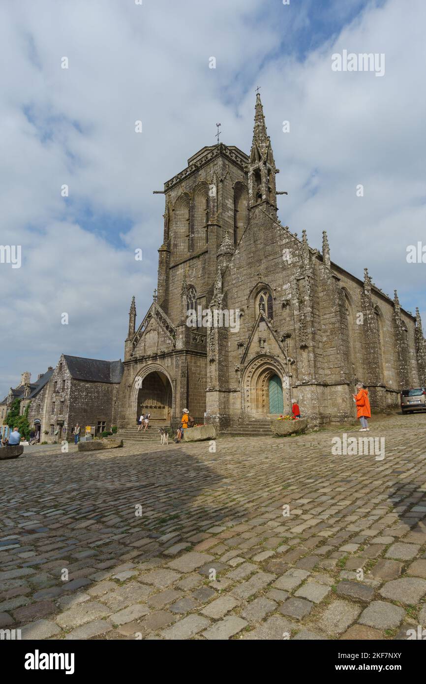 Typical beautiful breton Flamboyant Gothic church named Eglise Saint ...