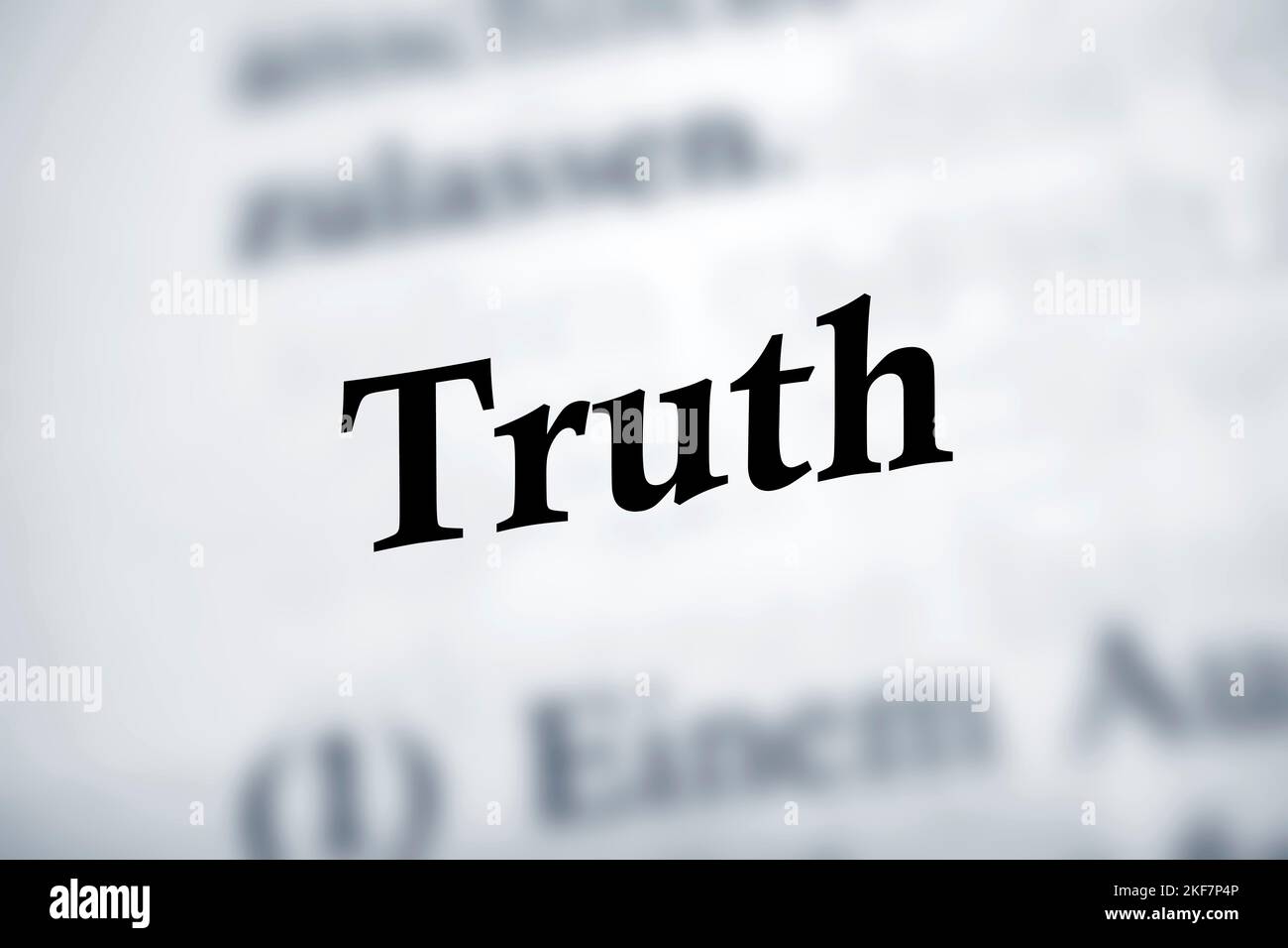 A selective focus from the book page of the word 'Truth' Stock Photo ...