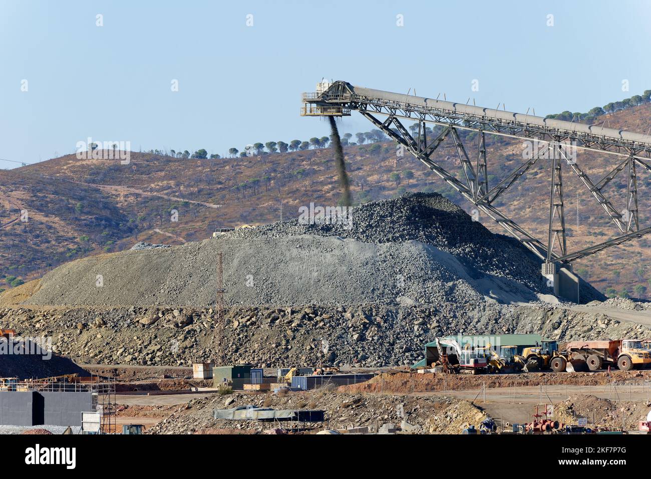 View of Mining activity. Earth destruction. Ecological disaster ...