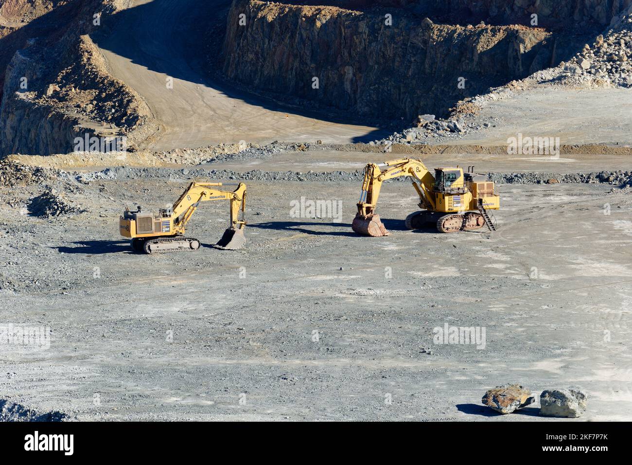 View of Mining activity. Earth destruction. Ecological disaster ...