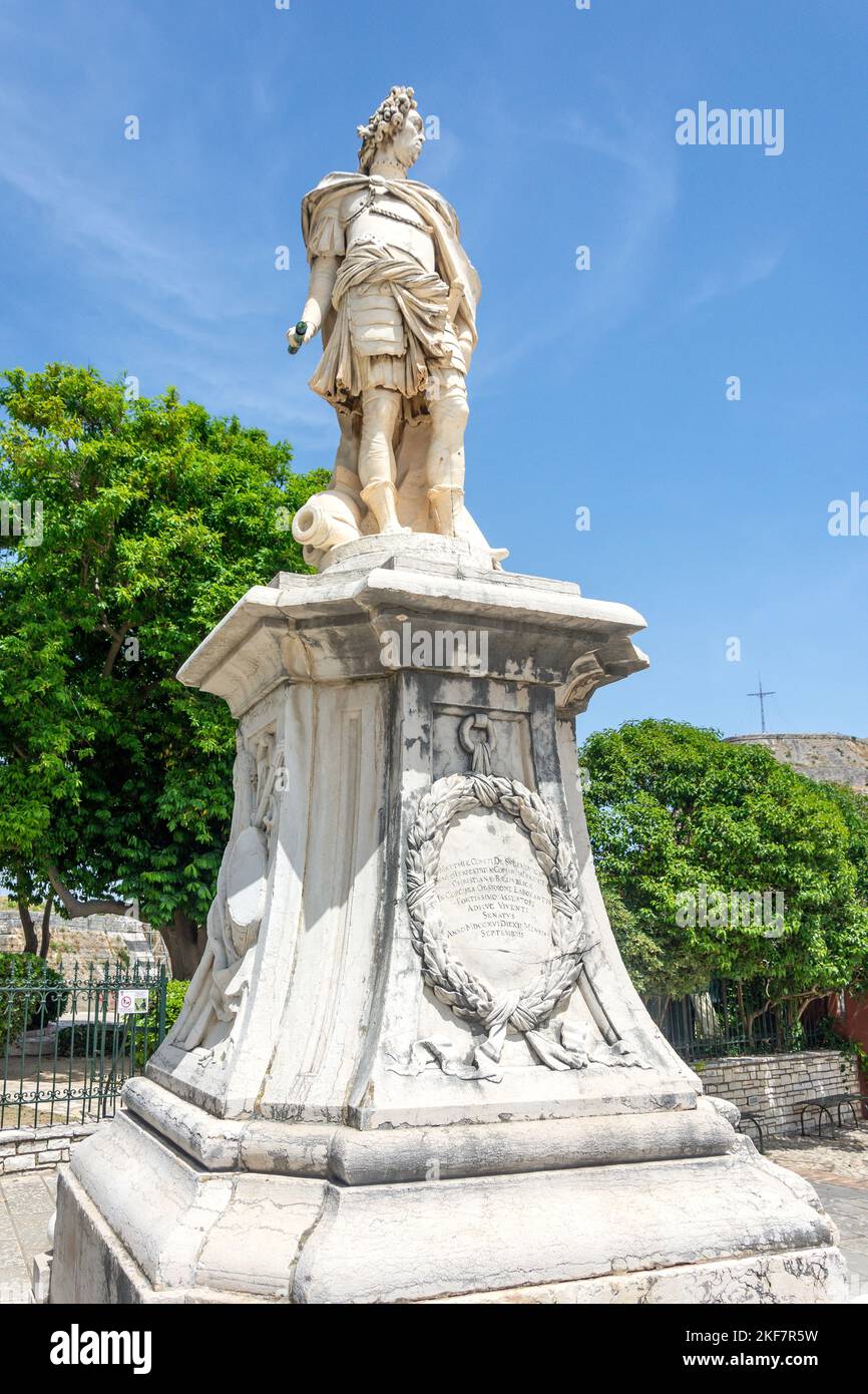 Statue of Count Schlenburg at entrance to The Old Fortress of Corfu ... Statue of Count Schlenburg at entrance to The Old Fortress of Corfu ...