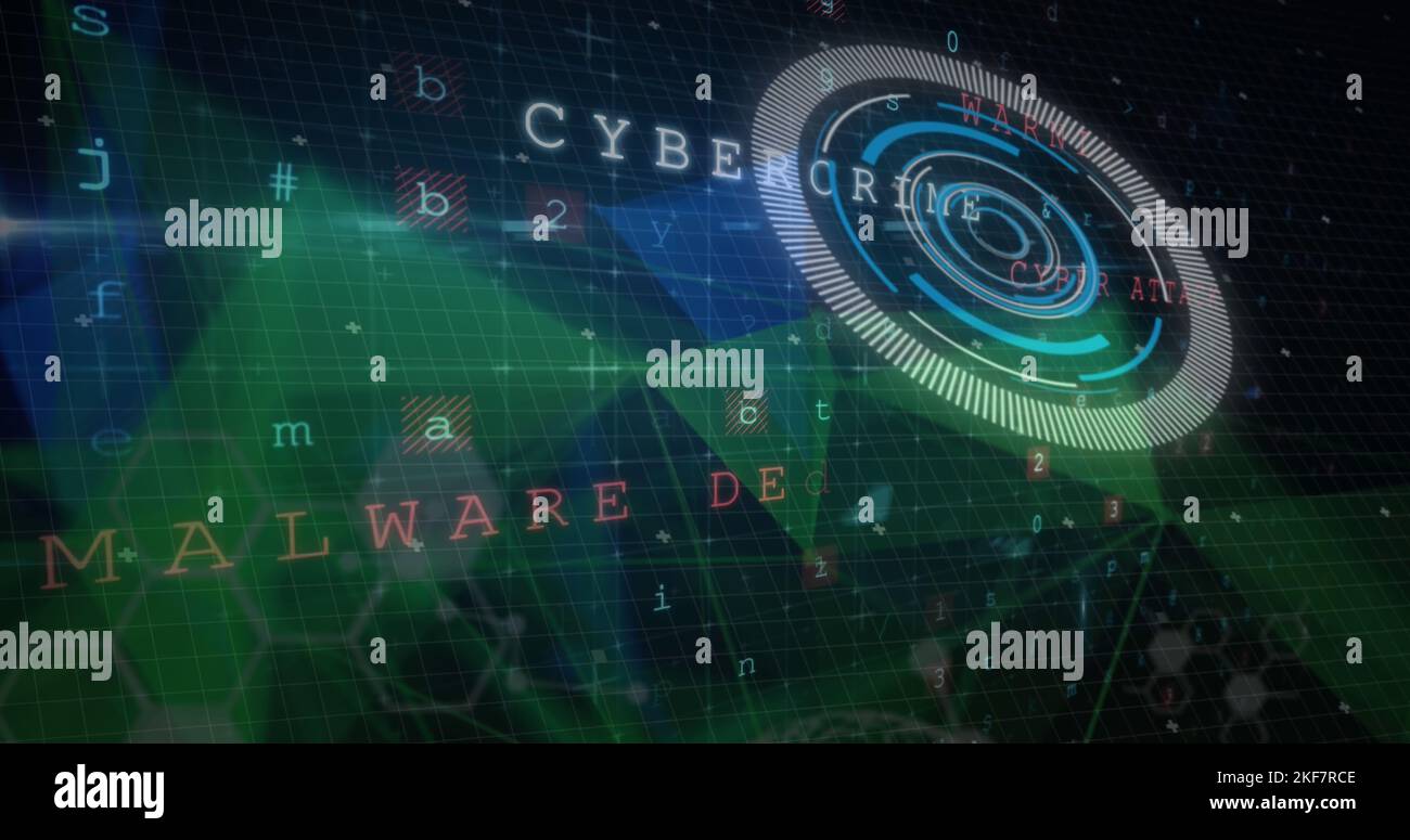 Image of processing circle, data and cybercrime in digital space Stock ...