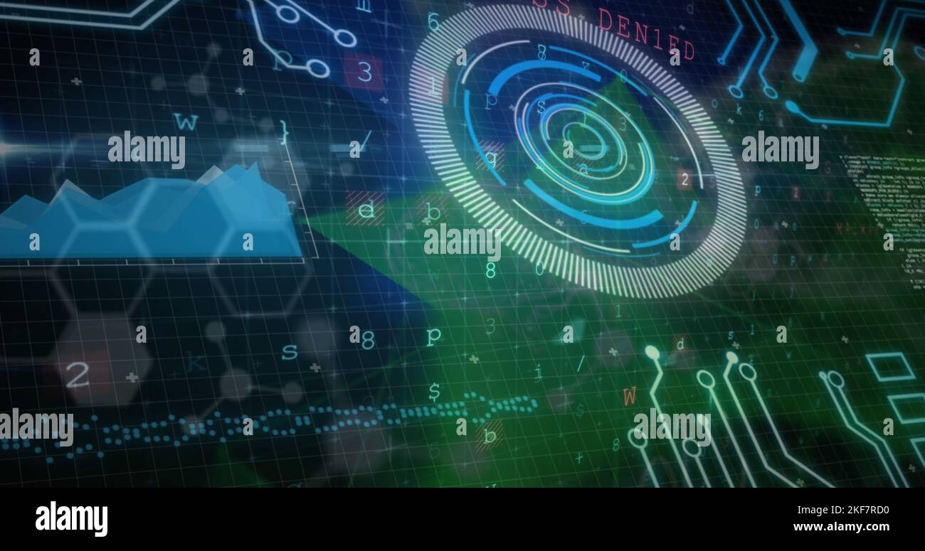 Image Of Processing Circle Data And Cybercrime In Digital Space Stock