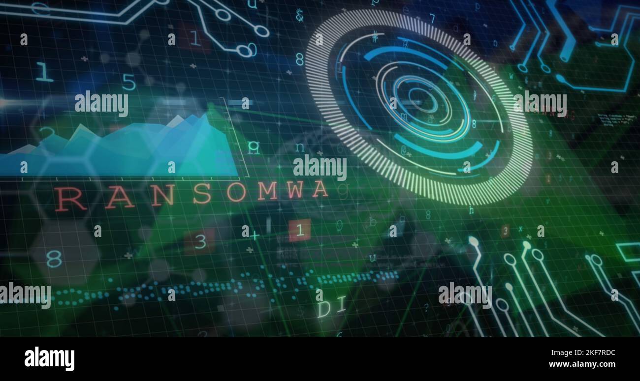 Image of processing circle, data and cybercrime in digital space Stock ...