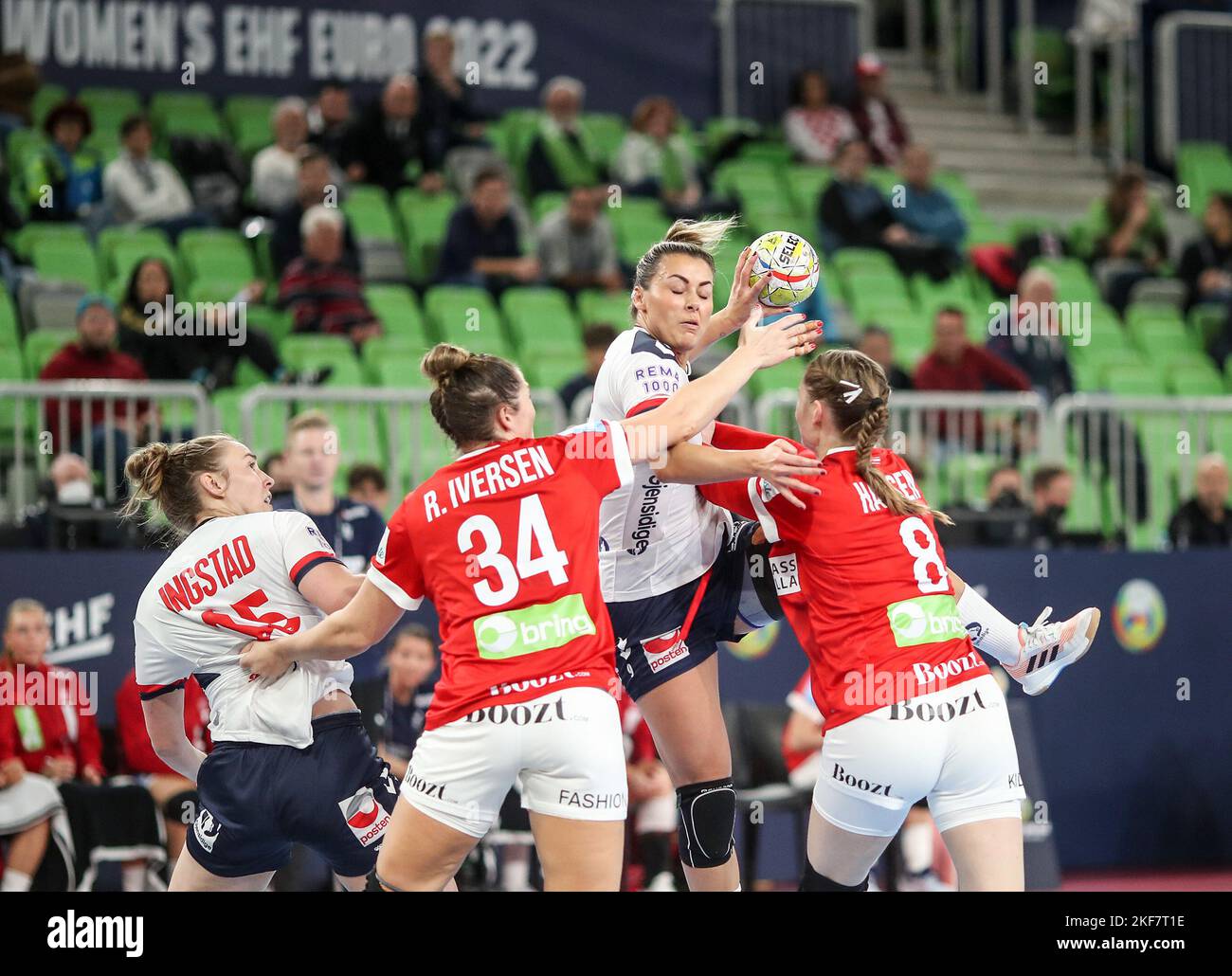 LJUBLJANA, SLOVENIA - NOVEMBER 16: Nora Moerk of Norway shoots at goal ...