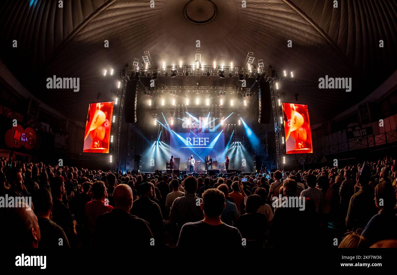Reef performing at Shiiine On Weekender 2022. Butlins, Minehead, UK. 12 ...