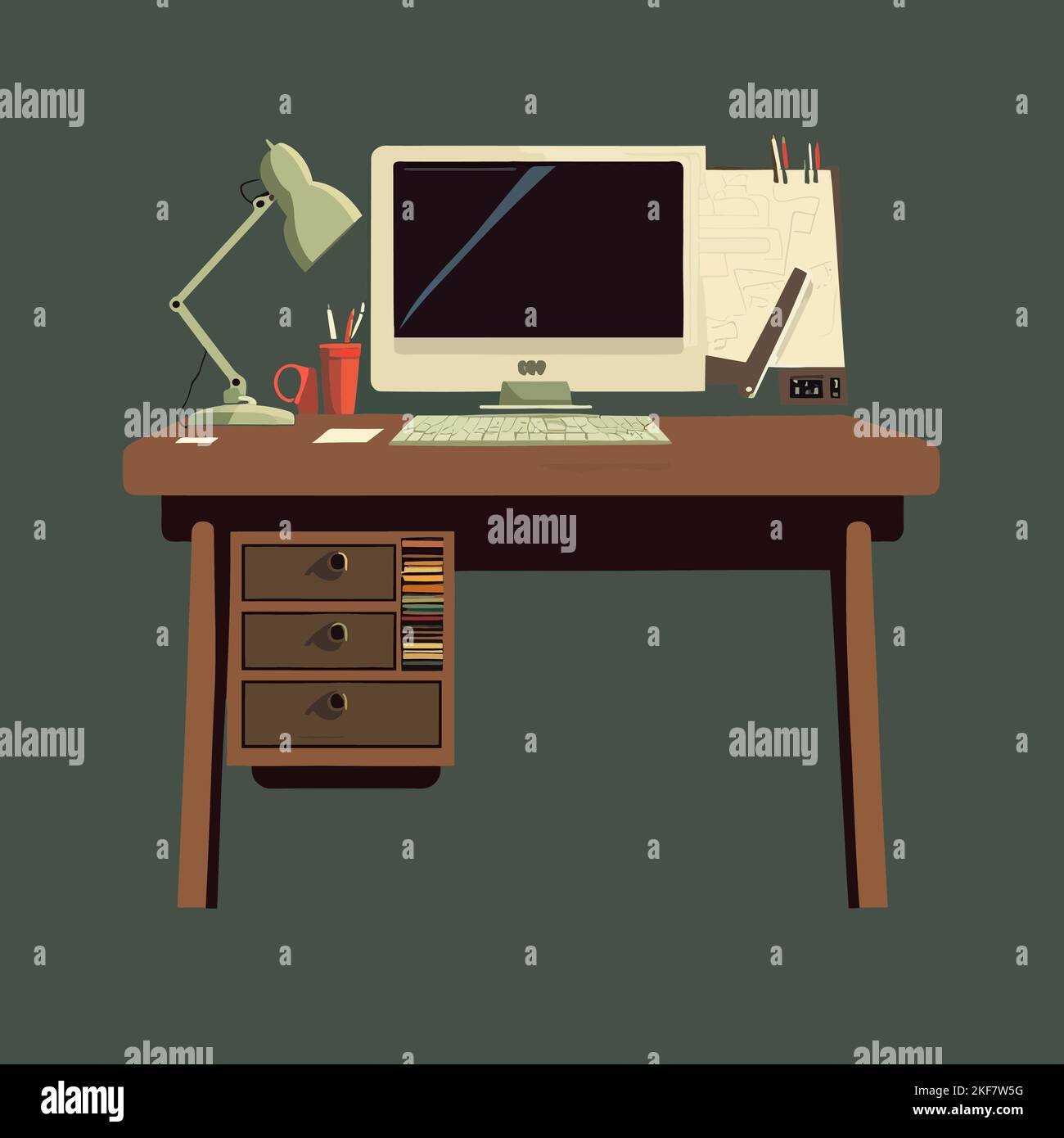 Modern dark office concept Stock Vector Images - Alamy