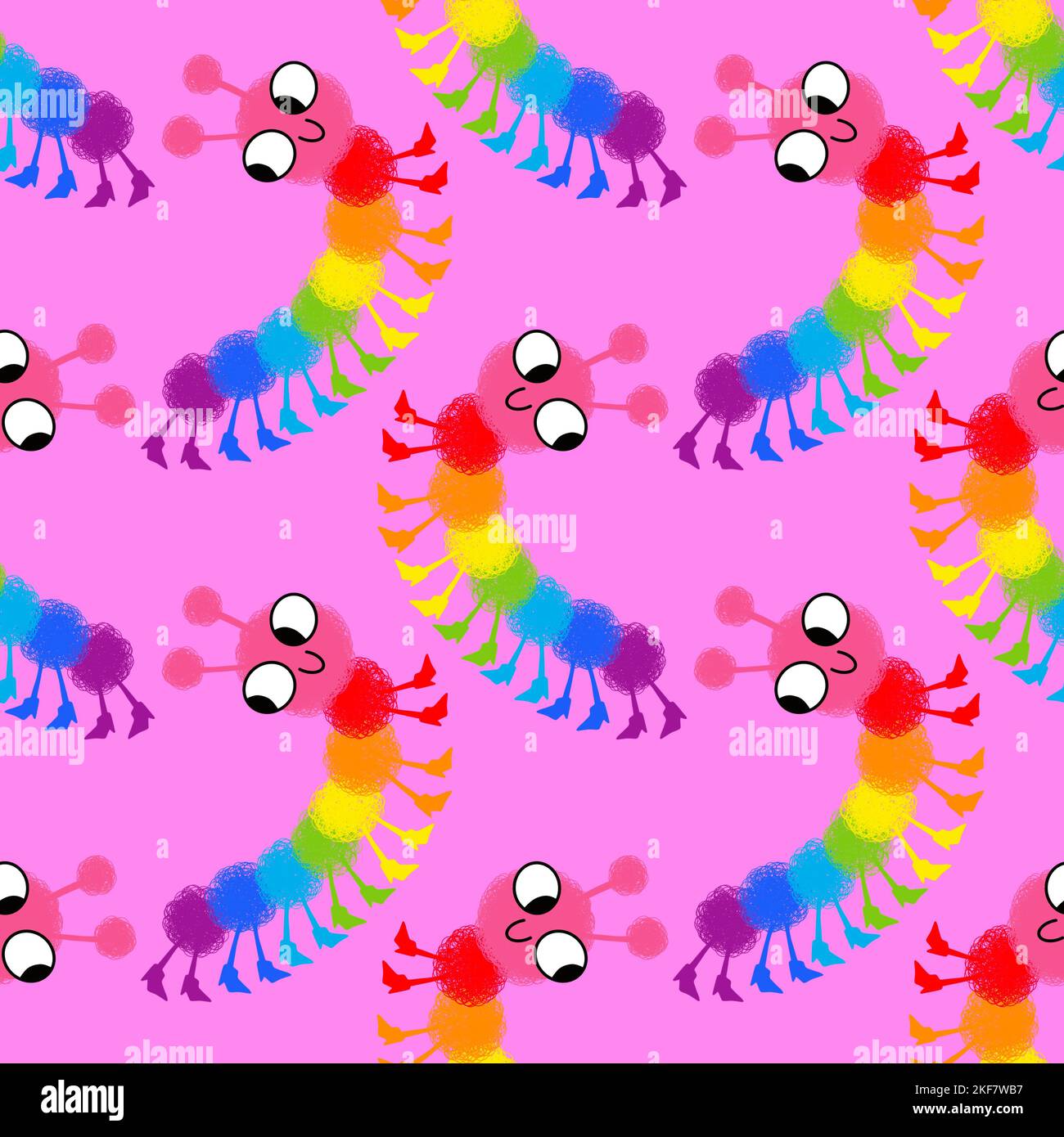 Cartoon animals seamless caterpillar pattern for wrapping paper and ...