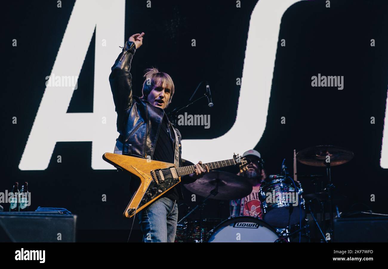 Ash performing at Shiiine On Weekender 2022. Butlins, Minehead, UK. 12 ...