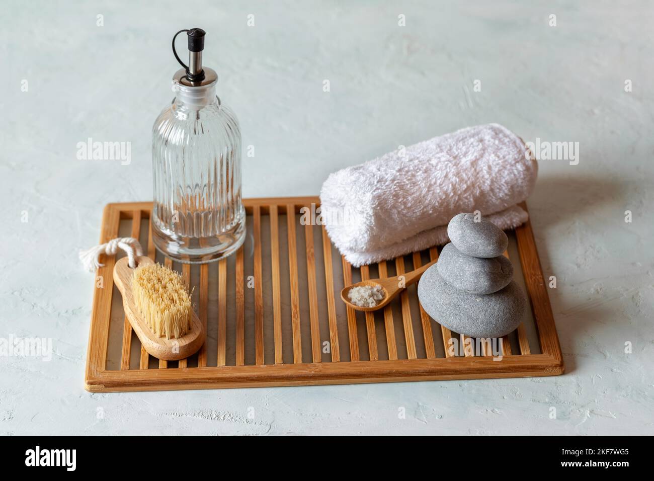 spa composition in a bathroom, side view, relax concept Stock Photo - Alamy