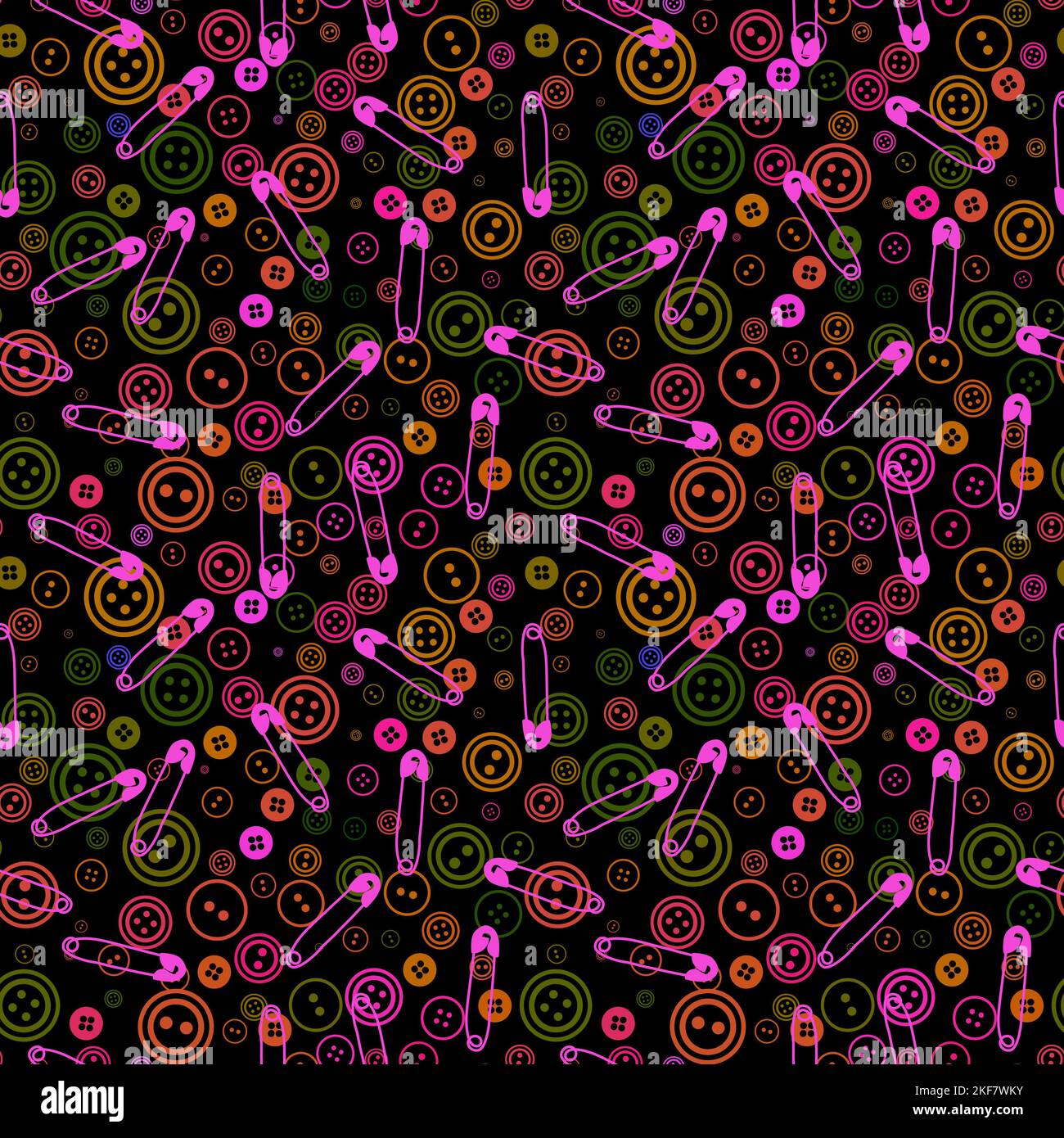 Sewing buttons and pins seamless hobbies pattern for fabrics and linens ...
