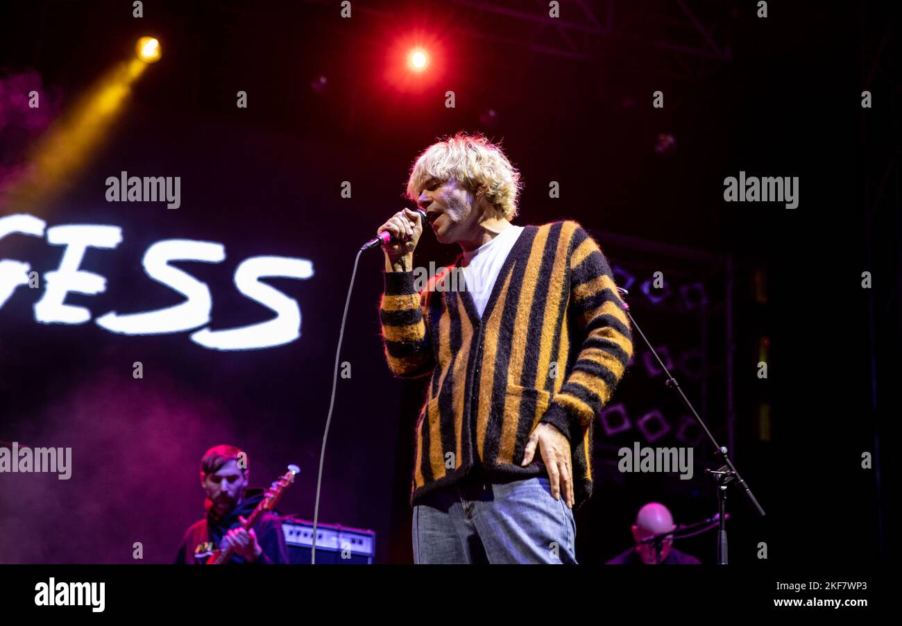 Tim Burgess performing at Shiiine On Weekender 2022. Butlins, Minehead ...