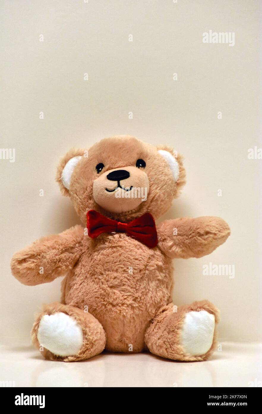 Teddy red bow hi-res stock photography and images - Alamy