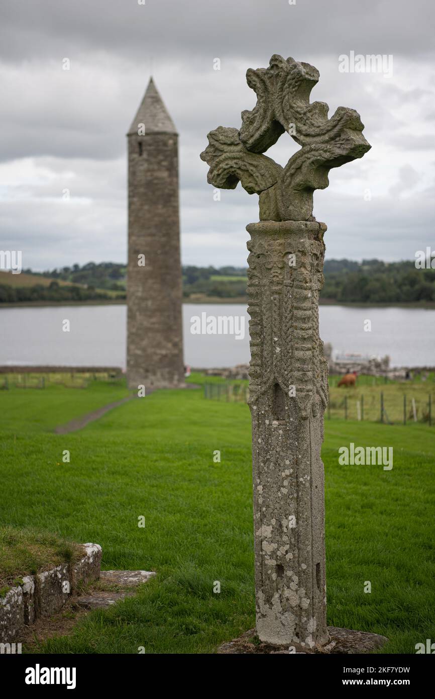 Monastic site at Devenish Island, Lower Lough Erne, County Fermanagh ...