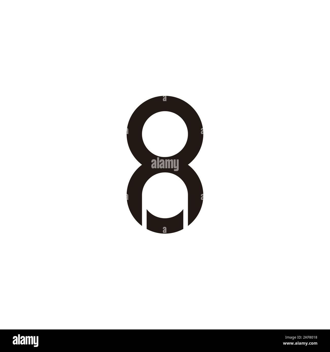 Letter A, number 8, outline geometric symbol simple logo vector Stock ...