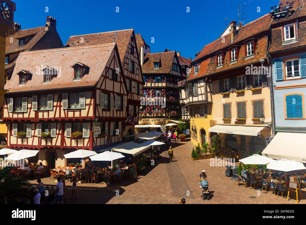 Old streets with fachwerk houses, Colmar, France Stock Photo - Alamy