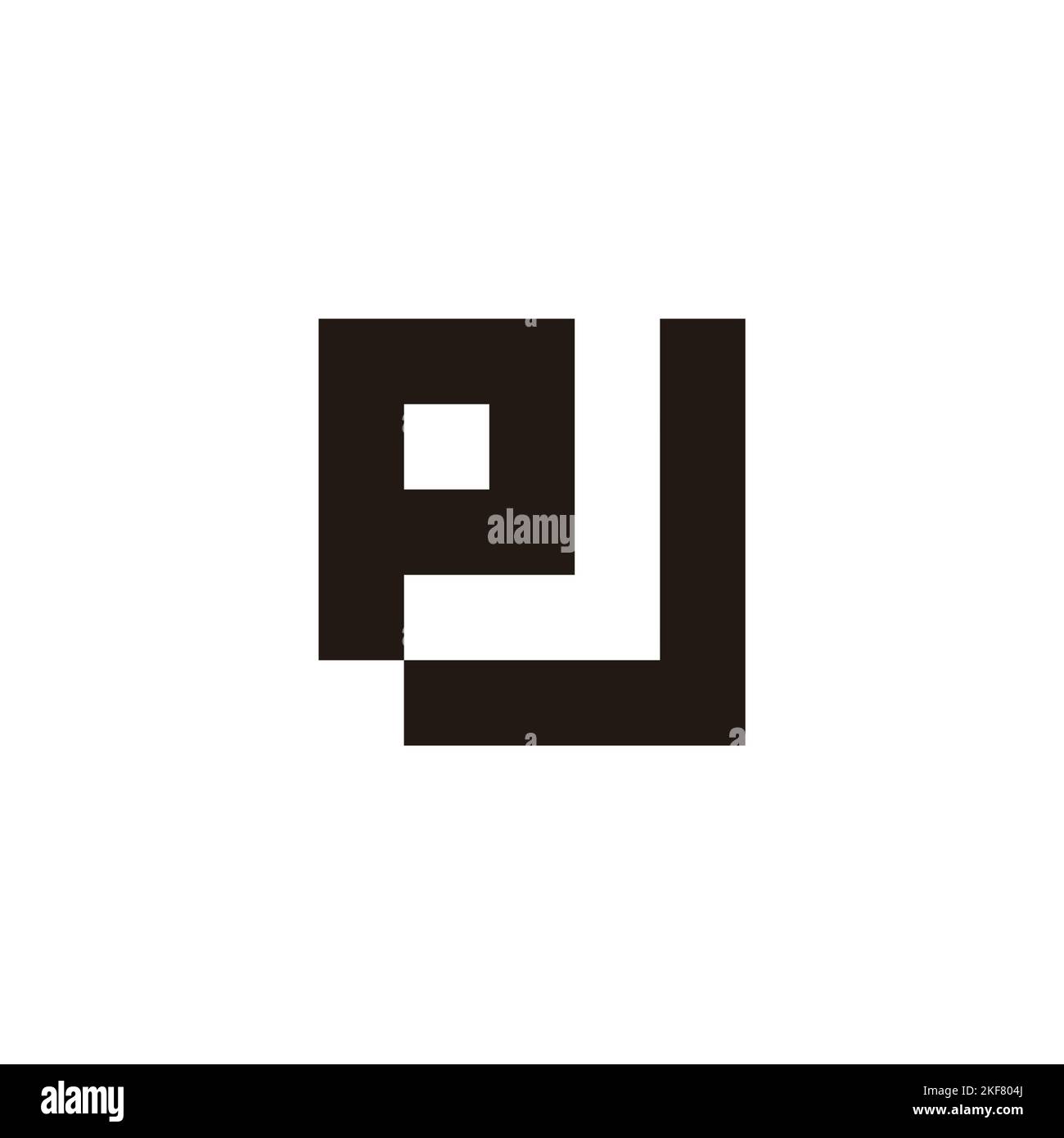 Letter p and J square geometric symbol simple logo vector Stock Vector ...