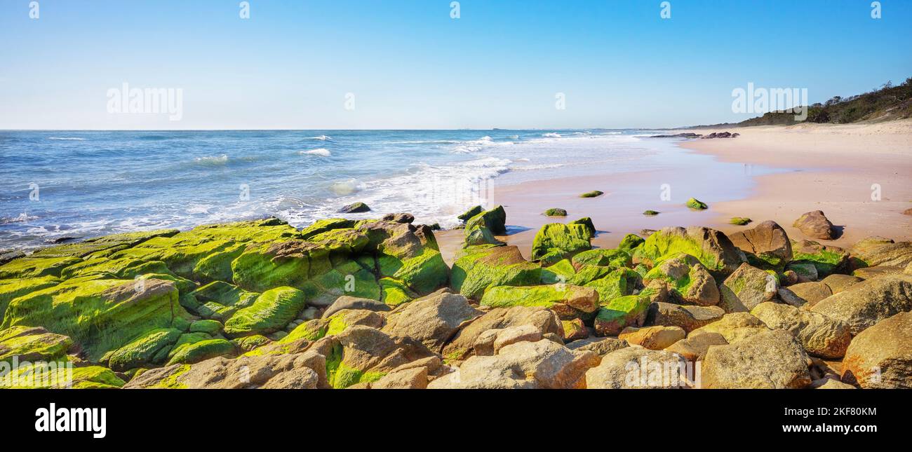 Panorama from Point Arkwright, Sunshine Coast, Queensland, Looking ...