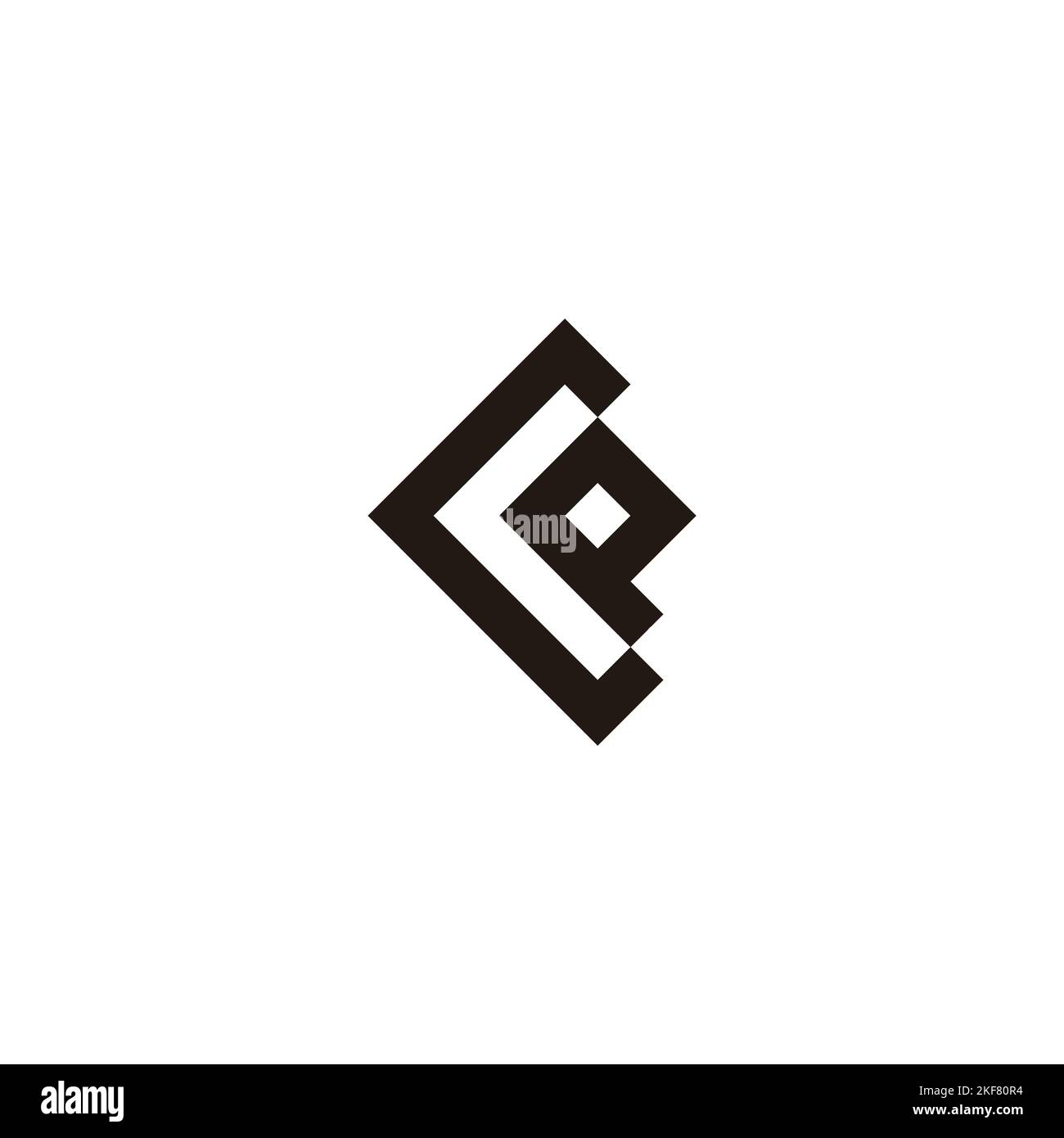 Letter C, r and P square geometric symbol simple logo vector Stock ...