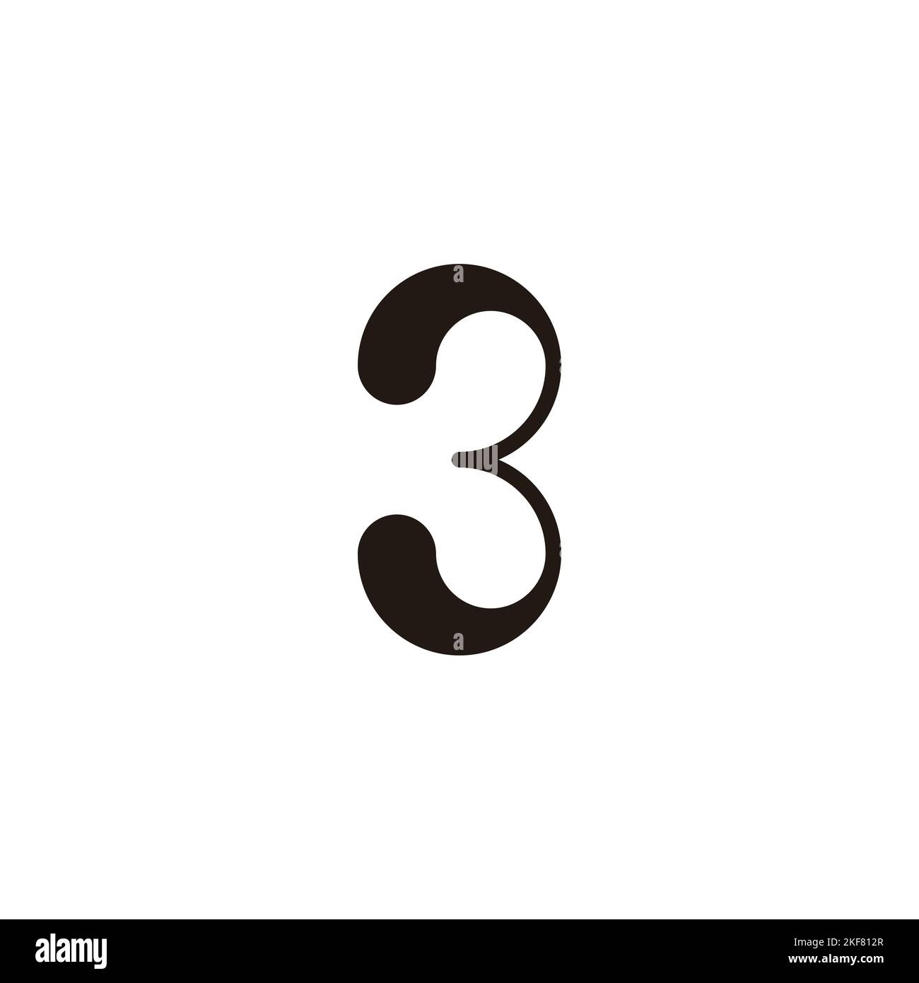 Number 3 out geometric symbol simple logo vector Stock Vector Image ...
