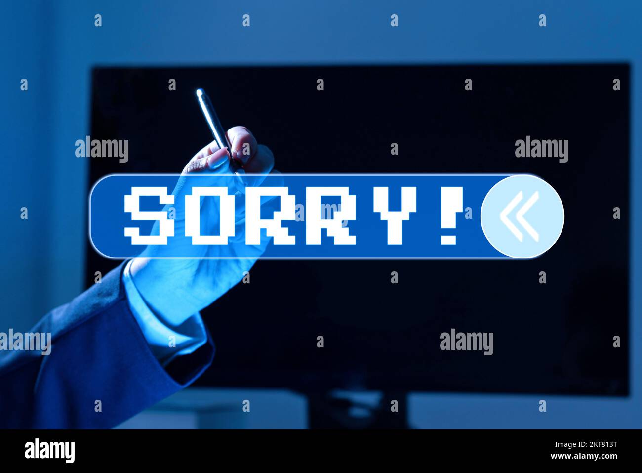 Sign displaying Sorry. Business overview most difficult to give and the ...