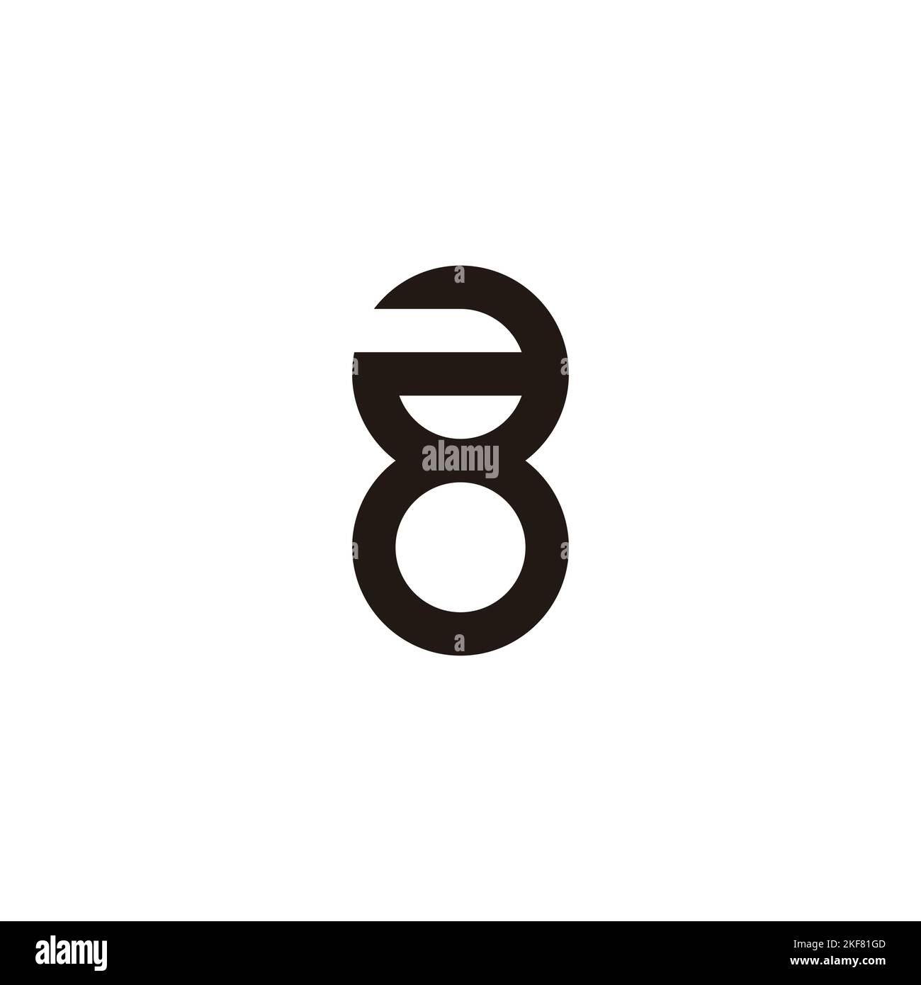 Letter a number 8, circle geometric symbol simple logo vector Stock ...