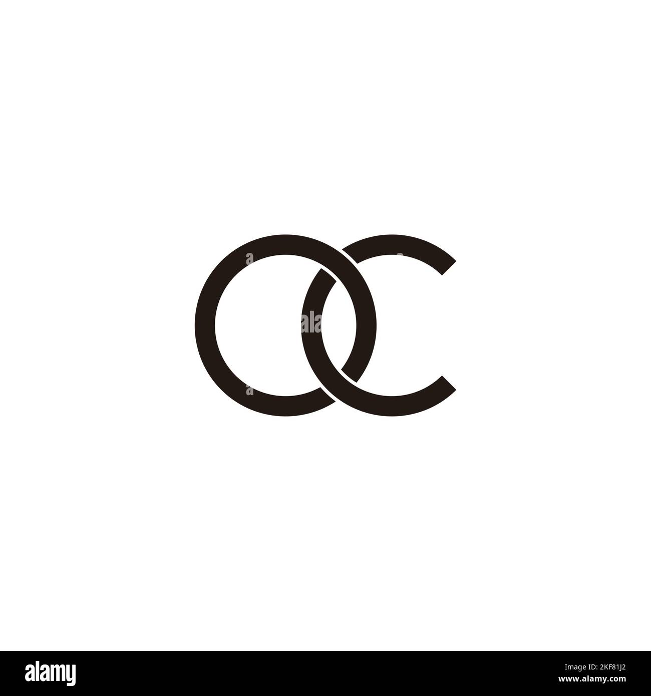 Letter O and C outline geometric symbol simple logo vector Stock Vector ...