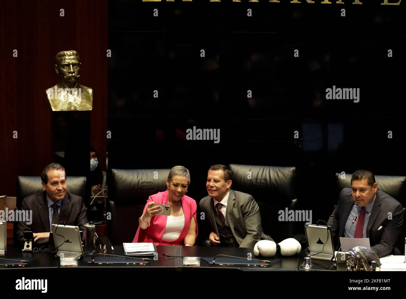 Mexico City, Mexico. 16th Nov, 2022. Senator Alejandra Reynoso takes a ...