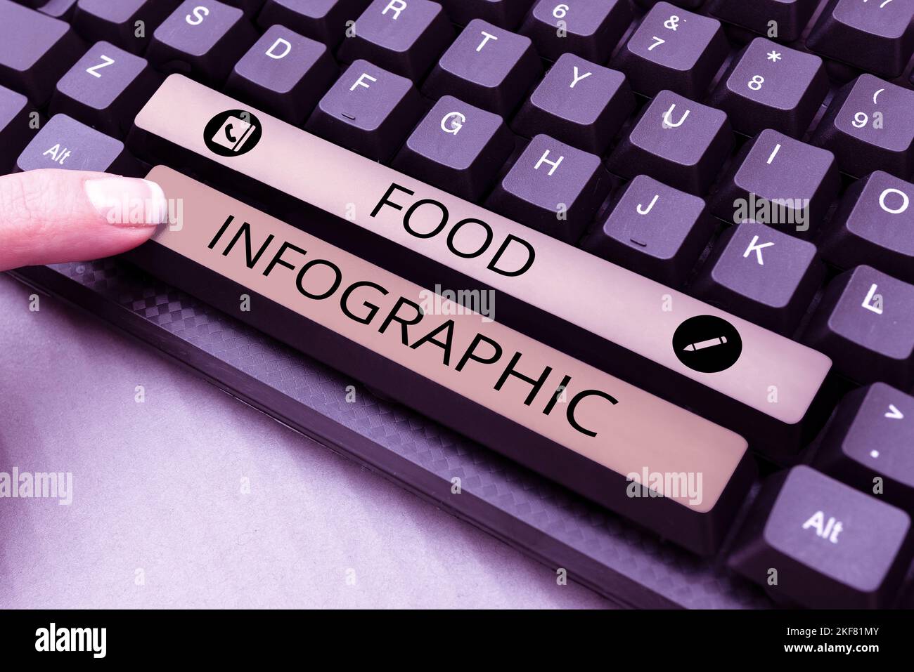 Text caption presenting Food Infographic, Concept meaning visual image ...
