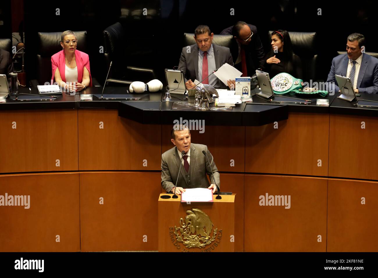 Mexico City, Mexico. 16th Nov, 2022. Former world boxing champion Julio ...