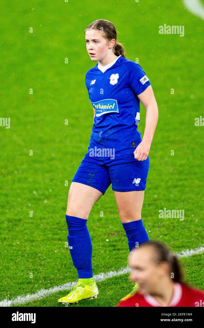 Cardiff, UK. 16th Nov, 2022. Eliza Collie of Cardiff City in action ...