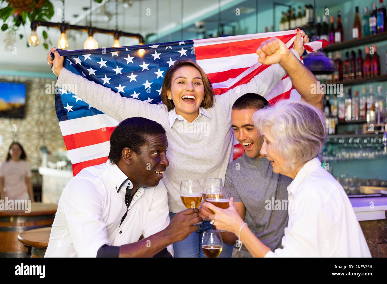 Man and woman drinking alcohol and having conversation on party in ...